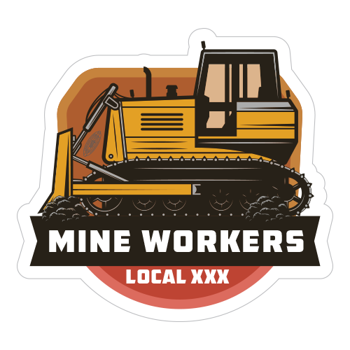 Mining Bulldozer – Union Made Stickers