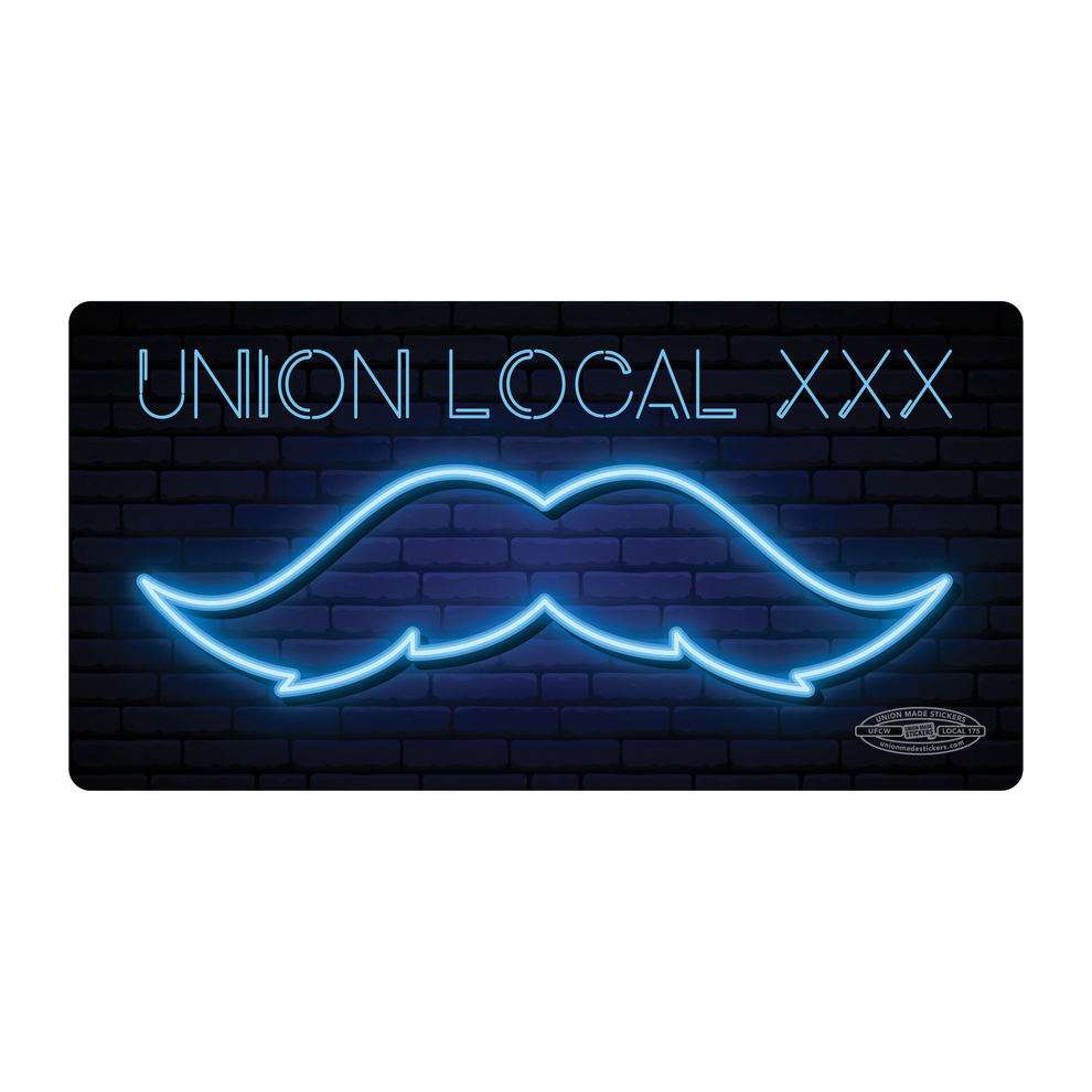 Neon Moustache – Union Made Stickers