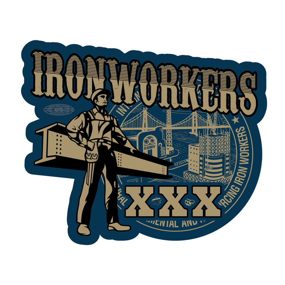 Custom Ironworker Stickers – Union Made Stickers