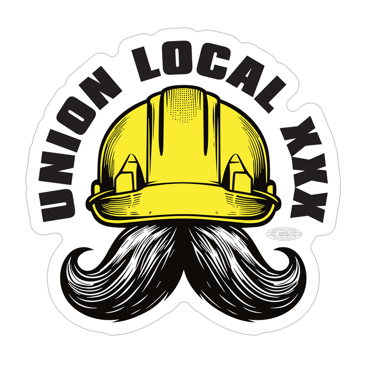 Moustache Hardhat – Union Made Stickers