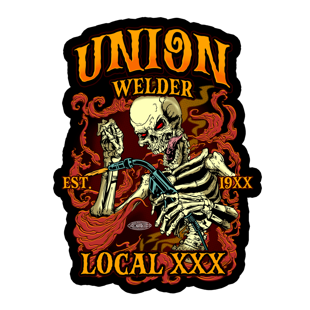 Skeleton Welder – Union Made Stickers