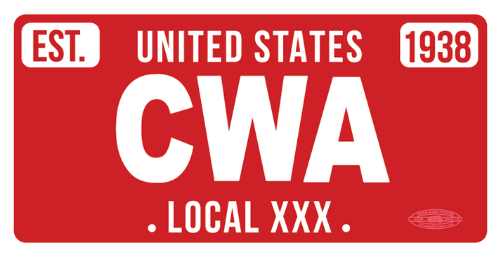 CWA Plate – Union Made Stickers