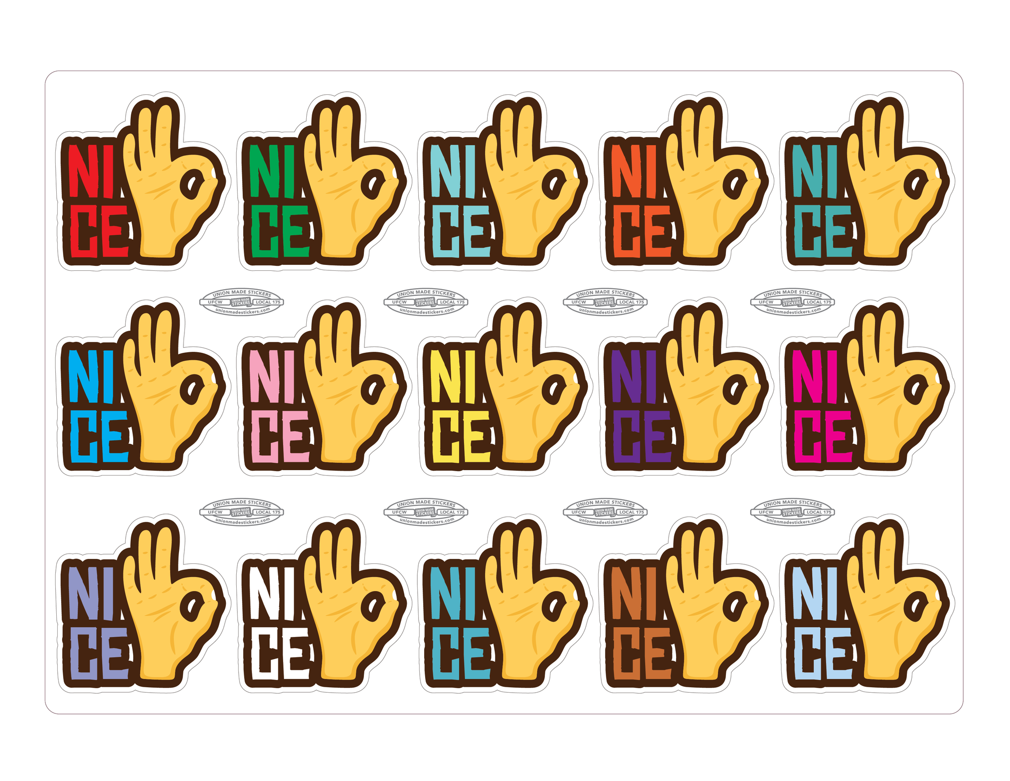 NICE - 7x10 Sheet 2-inch Stickers – Union Made Stickers